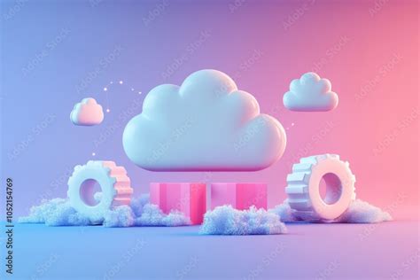 Stunning Creative 3d Cloud Computing Icon Captured In An Artistic Photography Shot For