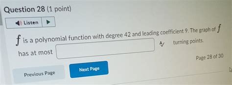 Solved Question 28 1 ﻿pointf ﻿is A Polynomial Function