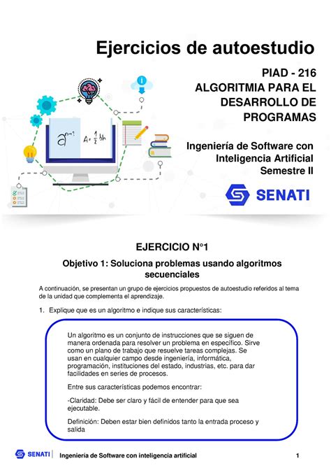 Ejercicios De Algoritmia Practica EJERCICIO N Objetivo Soluciona Problemas Usando