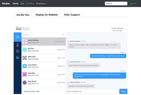 javascript text message plugin biz text