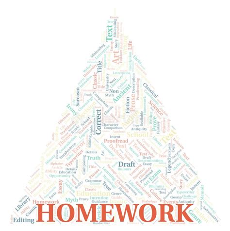 Homework Typography Word Cloud Create With The Text Only Stock