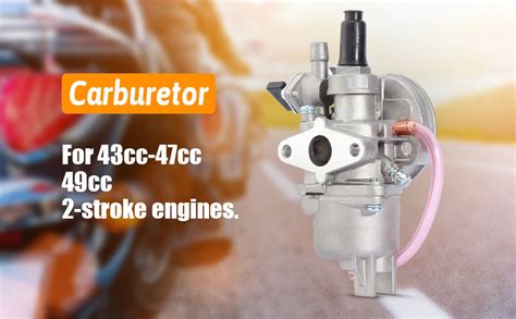 QAZAKY 13mm Carburetor Compatible with 43cc 47cc 49cc 2-stroke Engine Mini Moto ATV Quad Scooter ...