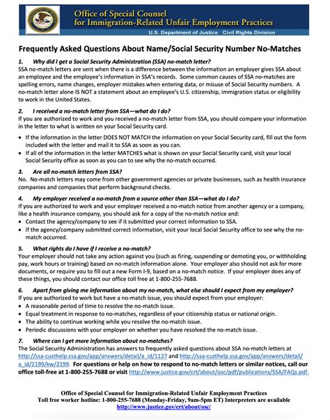 Name And Social Security Number SSN No Match Information For Employees Switchboard