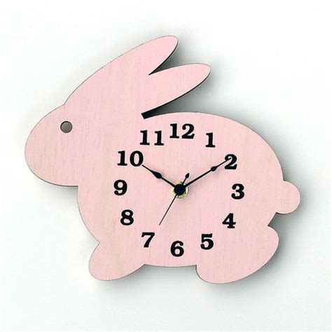 Wall Clock Modern Wooden Bunny Rabbit Silhouette Home By Klokx 3999