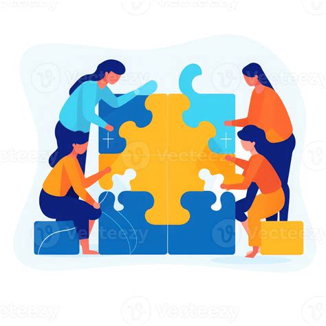 People Putting Puzzle Pieces Togethe Ai Generated 27396356 Png