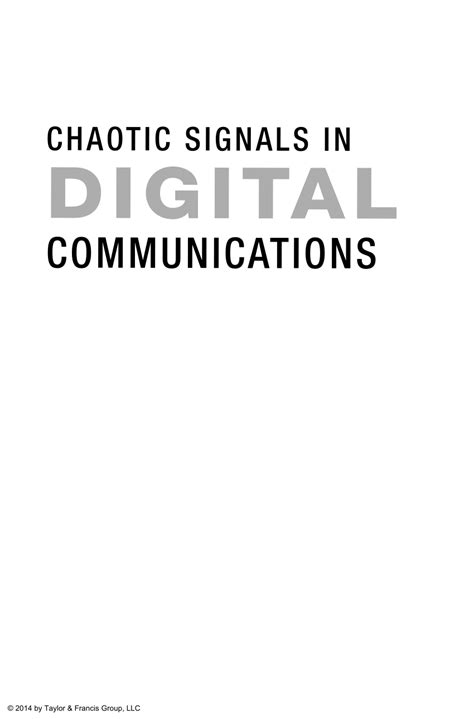 Pdf Chaotic Signals In Digital Communications