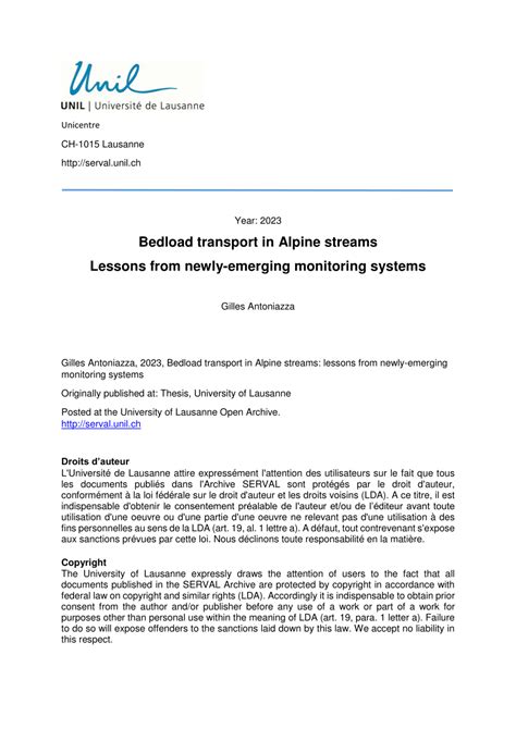 Pdf Bedload Transport In Alpine Streams Lessons From Newly Emerging Monitoring Systems