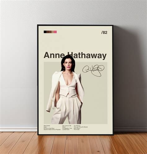 Anne Hathaway Poster Vintage Poster Retro Poster Minimalist Art Modern