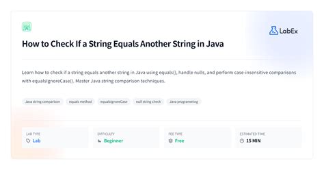 How To Check If A String Equals Another String In Java Labex