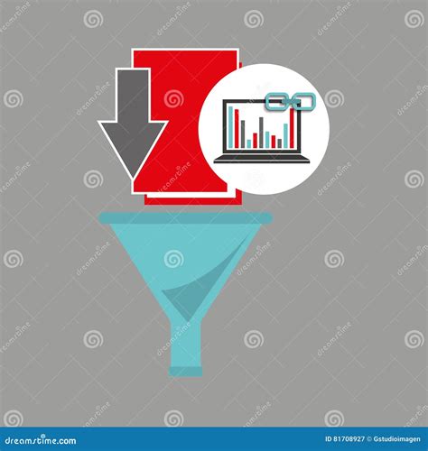 Laptop Graphs Analysis File Link Web Stock Vector Illustration Of Folder Internet 81708927