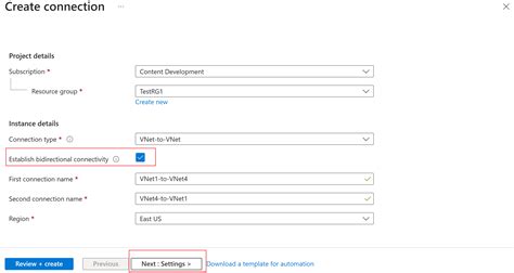Configure A Vnet To Vnet Vpn Gateway Connection Azure Portal Azure