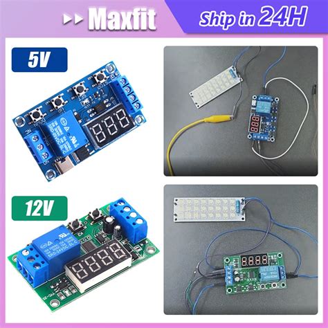 Jual Modul Delay Timer Channel On Off Relay Timer Tombol DC V V Digital Display Led