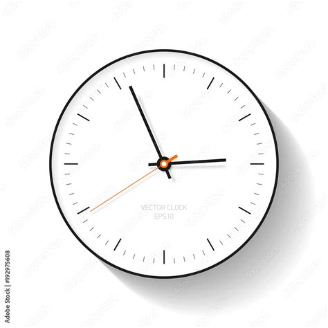 Simple Clock Icon In Flat Style Minimalistic Timer On White Background Business Watch Vector