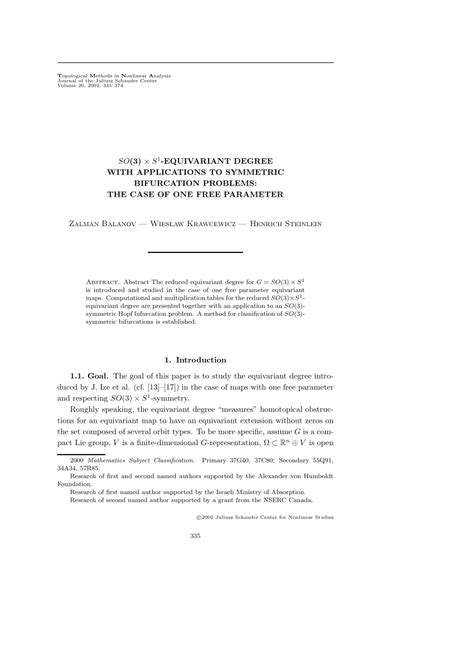 Pdf So 3× S1 Equivariant Degree With Applications To Symmetric