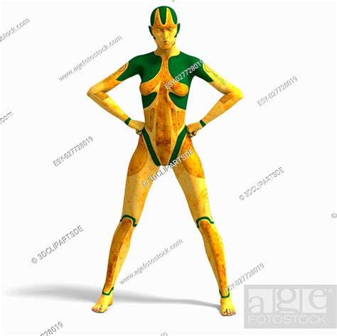 Sexy Female Android Or RobotWith Clipping Path Stock Photo Picture And Low Budget Royalty Free