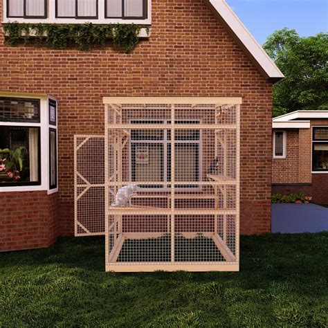 Diy Catio Plans 6x6 Outdoor Cat Enclosure With Window Access Pdf Etsy