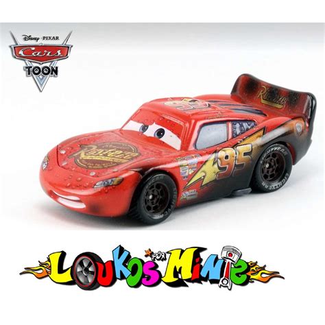Disney Cars Toon Soaked Lightning Mcqueen Original Loose Shopee Brasil