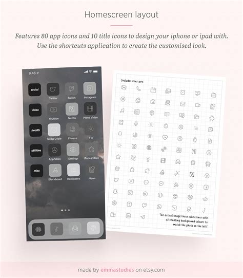 IPhone App Icons Widgets IOS14 IPhone IPad Application Etsy