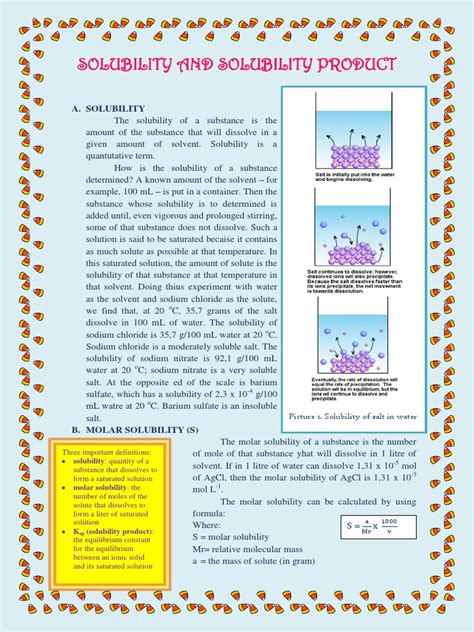 Solubility And Solubility Product Material Solubility Chemical Equilibrium Free 30 Day