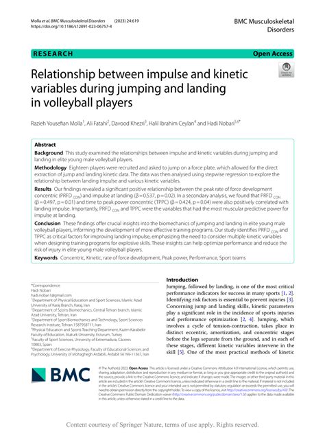 Pdf Relationship Between Impulse And Kinetic Variables During Jumping And Landing In
