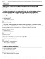 Quiz Worksheet Inductive Vs Deductive Reasoning Pdf Https Study Academy
