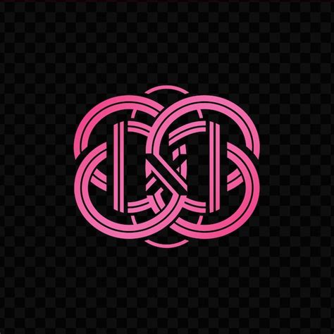 Premium Psd Pink And Pink Interlocking Symbol On A Black Background