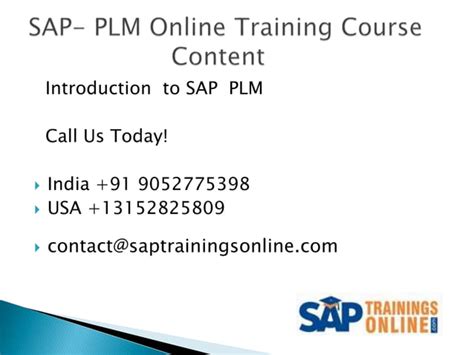 Sap PLM Online Training Course PPTX Business Business And Finance