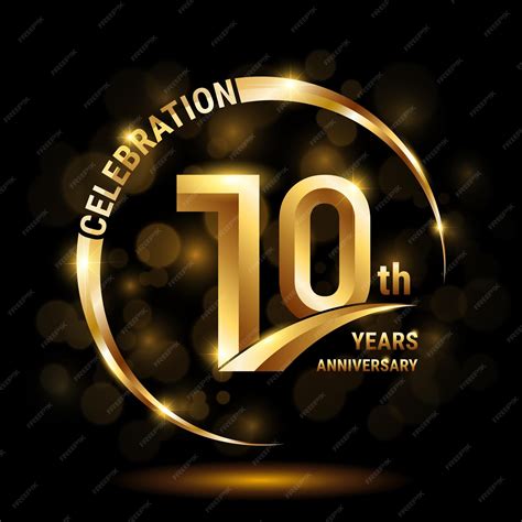 Premium Vector 10th Anniversary Celebration Logo Design With Gold