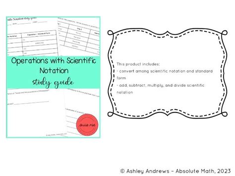 Operations With Scientific Notation Study Guide Teaching Resources Operations With Scientific Notation Study Guide Teaching Resources