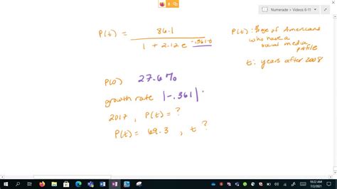 The Logistic Model Pt8611212 E 0361 T Gives The Percentage