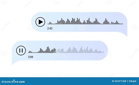 Voice Messages Bubbles With Audio Record Chat Messenger Ui Concept Speech Bubbles Stock
