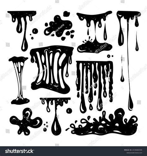 Set Working Blobs Doodle Style Drawn Stock Vector Royalty Free