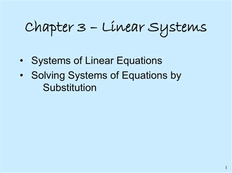 Solve Systems Of Linear Equations