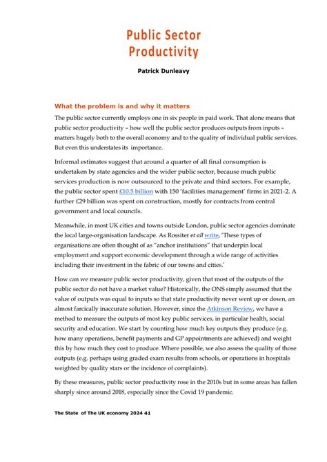 Pdf Public Sector Productivity