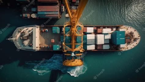 Premium Photo Container Terminals Aerial View Of The Container Made By Aiartificial Intelligence