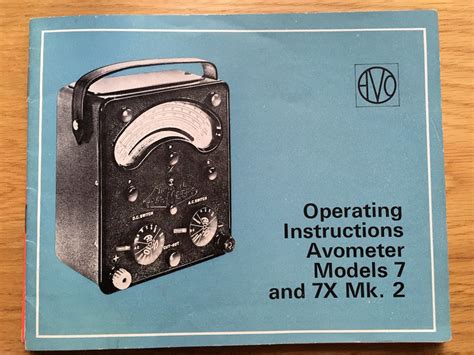 Avo Avometer Model 7 Model 7x Mk 2 Operating Instructions 1971 Mullard Magic