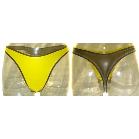 Latex String Briefs For Her With Godet