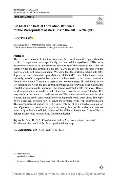 irb asset and default correlation rationale for the macroprudential