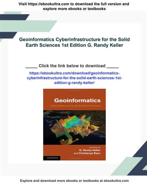 Geoinformatics Cyberinfrastructure For The Solid Earth Sciences 1st