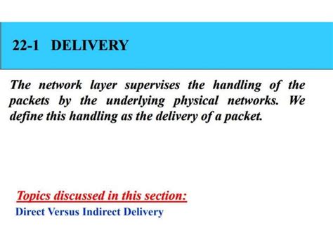 SYBSC IT COMPUTER NETWORKS UNIT IV Network Layer Delivery Forwarding