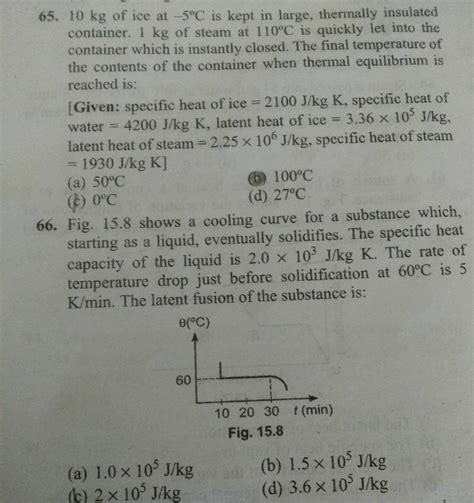 Fig 15 8 Shows A Cooling Curve For A Substance Which Starting As A Liqu