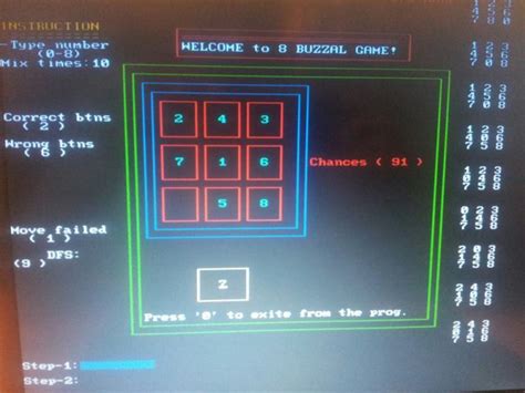 8 Puzzle Game Using C In Dos Window مصطفى أحمد ابو محمّد