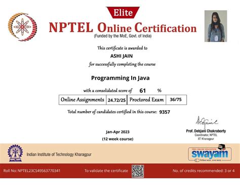 Ashi Jain On Linkedin Nptel Elitebadge Learning Programming Java