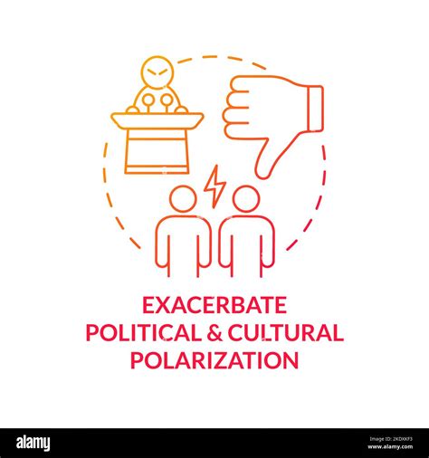 Exacerbate political and cultural polarization red gradient concept icon Stock Vector Image ...