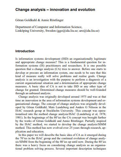 FREE Change Analysis Samples In PDF MS Word Pages Google Docs