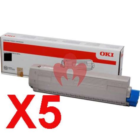 Oki C310 C330 C331 Mc361 Mc362 Toner Cartridge X 5 Black Genuine