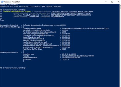 powershell cannot connect to secure service fabric cluster from c