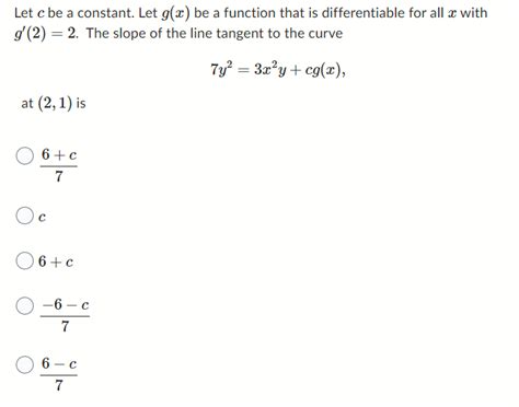 Solved Let C Be A Constant Let G X Be A Function That Is Chegg