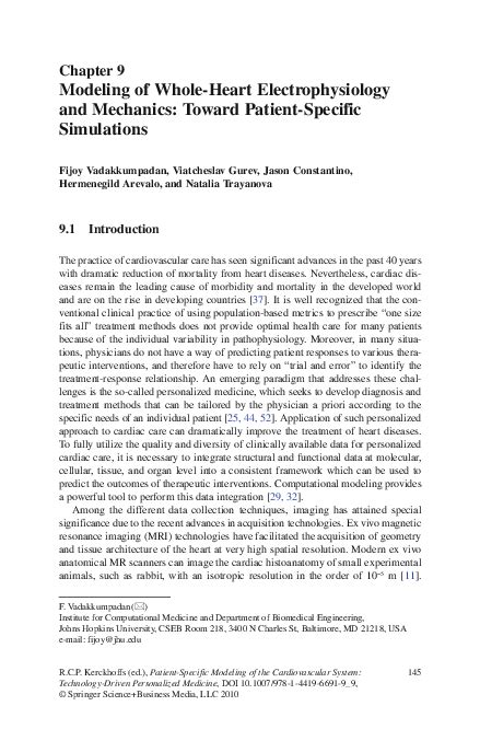 pdf patient specific modeling of the cardiovascular system diana