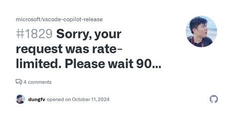 Sorry Your Request Was Rate Limited Please Wait 90 Minutes Before Trying Again · Issue 1829